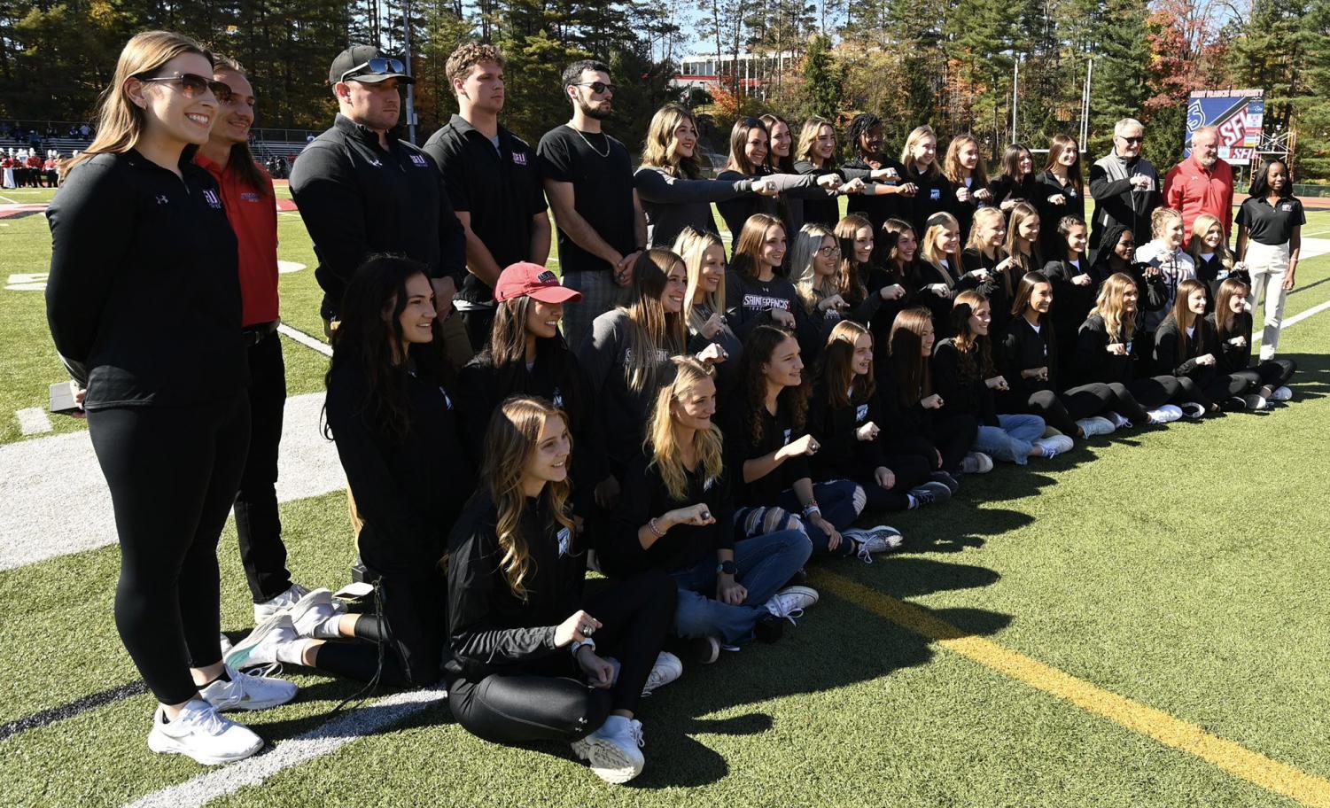 Women’s Track and Field Team Receives NEC Championship Rings – Troubadour
